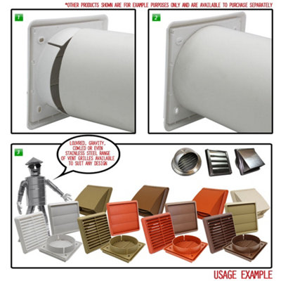 Kair Plastic Ducting Pipe 125mm - 350mm Short Length - Rigid Straight ...