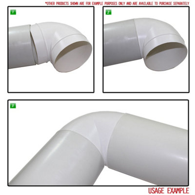 Kair Plastic Ducting Pipe 150mm - 6 inch / 1 Metre Long Length - Rigid ...