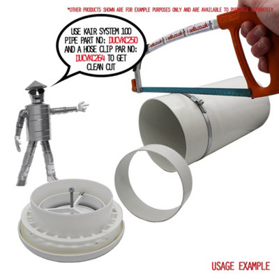 Kair Plastic Round Ceiling Vent 100mm - 4 inch Diffuser / Extract Valve ...