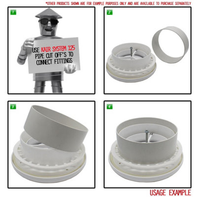 Kair Plastic Round Ceiling Vent 125mm - 5 inch Diffuser / Extract Valve ...