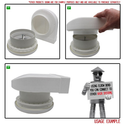 Kair Plastic Round Ceiling Vent 125mm - 5 inch Diffuser / Extract Valve ...