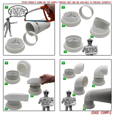 Kair Plastic Round Ceiling Vent 150mm - 6 inch Diffuser / Extract Valve ...