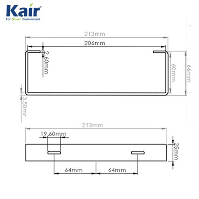 Kair Rectangular Ducting Retaining Clip 204mm x 60mm Support Bracket ...