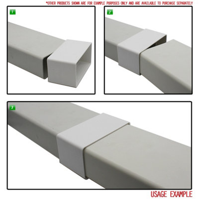 Kair Rectangular Flat Ducting 110mm x 54mm - 1 Metre Length Flat Channel Pipe
