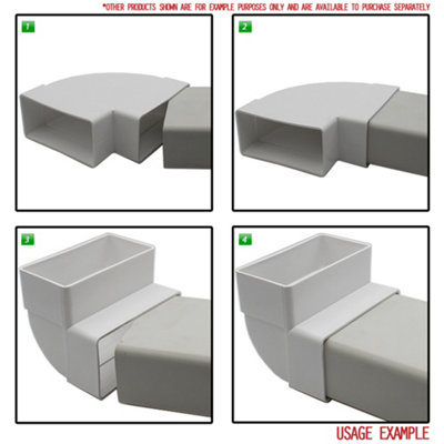 Kair Rectangular Flat Ducting 110mm x 54mm - 1 Metre Length Flat Channel Pipe