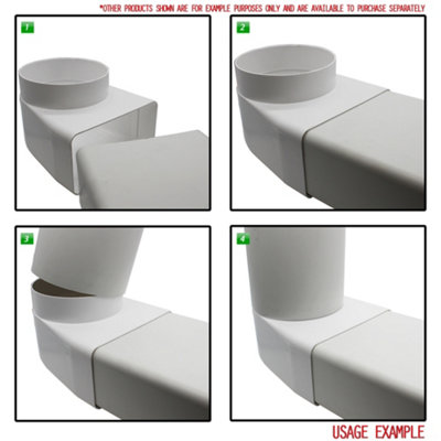 Kair Rectangular Flat Ducting 180mm x 90mm - 1 Metre Length Flat Channel Pipe