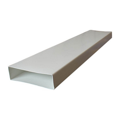 Kair Rectangular Flat Ducting 204mm x 60mm - 1 Metre Length Flat Channel Pipe | DIY at B&Q