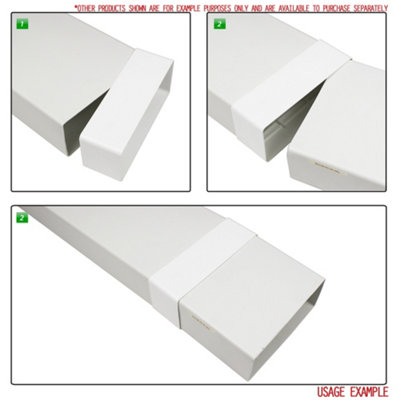 Kair Rectangular Flat Ducting 220mm x 90mm - 1 Metre Length Flat Channel Pipe