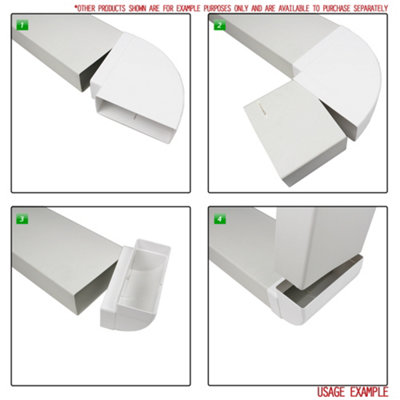 Kair Rectangular Flat Ducting 220mm x 90mm - 1 Metre Length Flat Channel Pipe