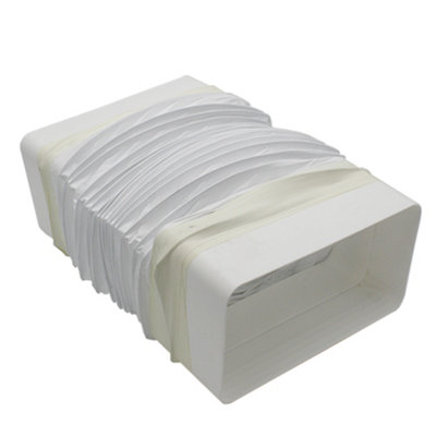 Kair Rectangular Flexible Bend 180mm x 90mm - 500mm Length PVC Hose