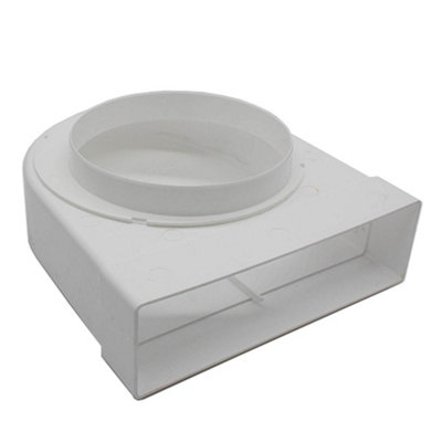 Kair Rotating Elbow Bend Adaptor 204mm x 60mm to 150mm - 6 inch Rectangular to Round 90 Degree ...