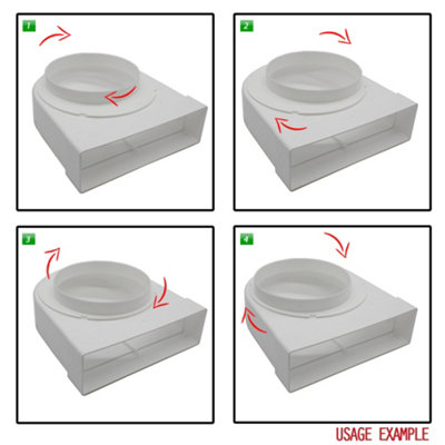 Kair Rotating Elbow Bend Adaptor 204mm x 60mm to 150mm - 6 inch ...