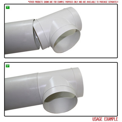 Kair Round Equal T-Piece 100mm - 4 inch Plastic Ducting Tee Junction ...