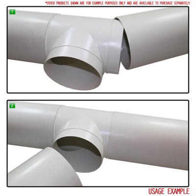Kair Round Equal T-Piece 100mm - 4 inch Plastic Ducting Tee Junction ...