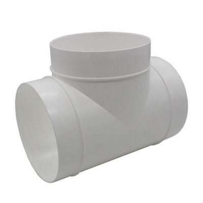 Kair Round Equal T-Piece 125mm - 5 inch Plastic Ducting Tee Junction ...