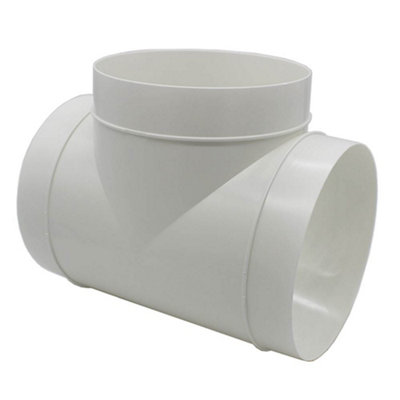Kair Round Equal T-Piece 150mm - 6 inch Plastic Ducting Tee Junction ...