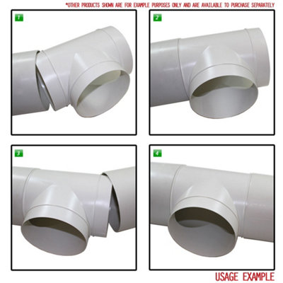 Kair Round Equal T-Piece 150mm - 6 inch Plastic Ducting Tee Junction ...