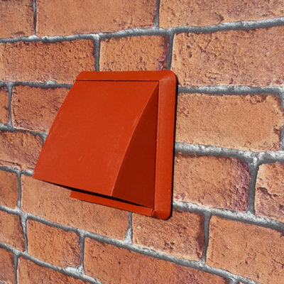 Kair Terracotta Cowled Outlet Grille 155mm External Dim Wall Vent With ...