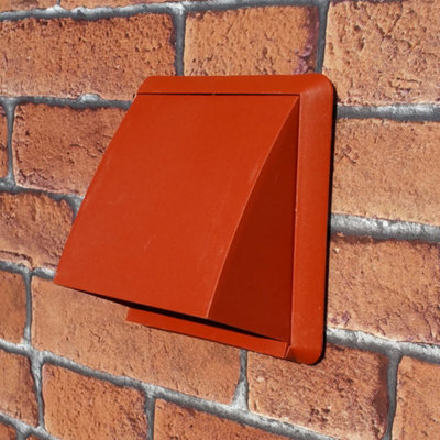 Kair Terracotta Cowled Outlet Grille 155mm External Dim Wall Vent With ...
