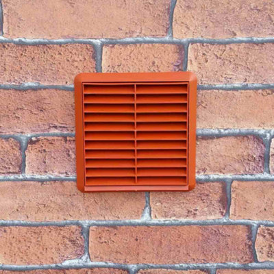 Kair Terracotta Louvred Grille 155mm External Dimension Wall Ducting ...