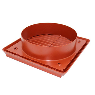 Kair Terracotta Louvred Grille 183mm External Dimension Wall Ducting ...