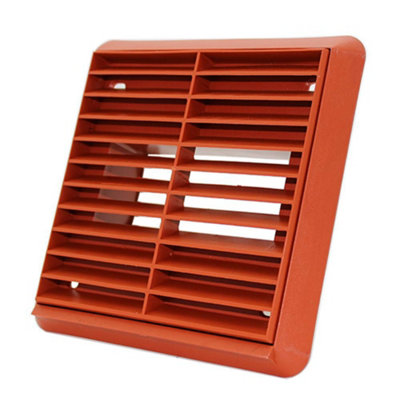 Kair Terracotta Louvred Wall Vent Grille 155mm External Dimension with ...