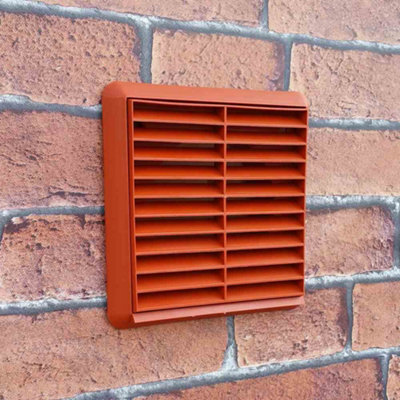 Kair Terracotta Louvred Wall Vent Grille 155mm External Dimension with ...