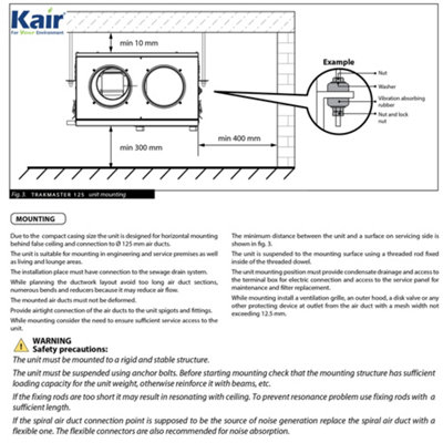 Kair Trakmaster 125 Slimline Heat Recovery Ventilation Unit