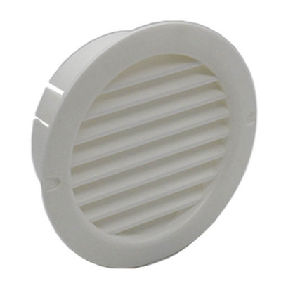 Kair White Circular Vent 128mm Dimension Wall Grille with Fly Screen ...
