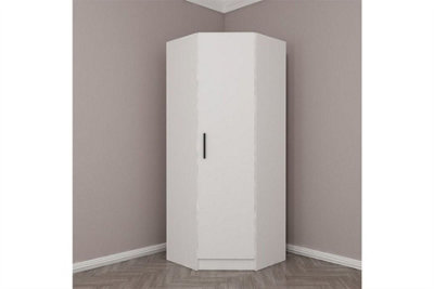 Kale Single Door Corner Wardrobe White