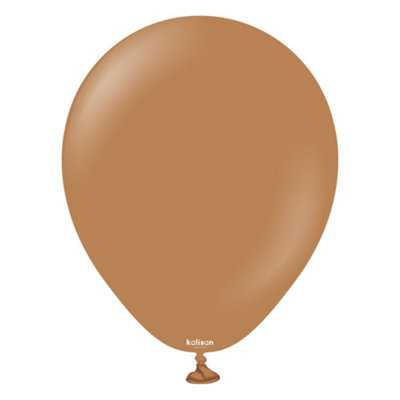Kalisan Latex Plain Balloons (Pack of 25) Caramel Brown (One Size)