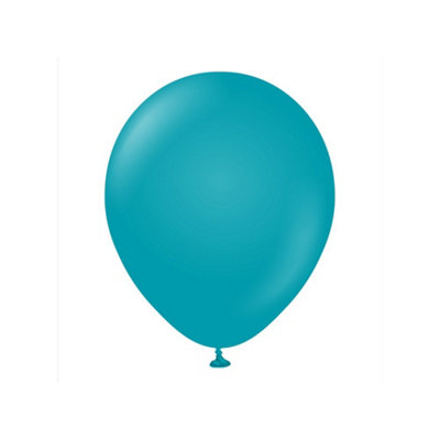 Kalisan Latex Retro Balloons (Pack of 100) Turquoise (One Size)