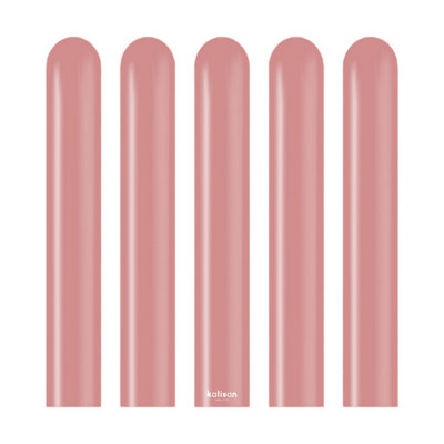 Kalisan Latex Retro Modelling Balloons (Pack of 100) Rosewood (One Size)
