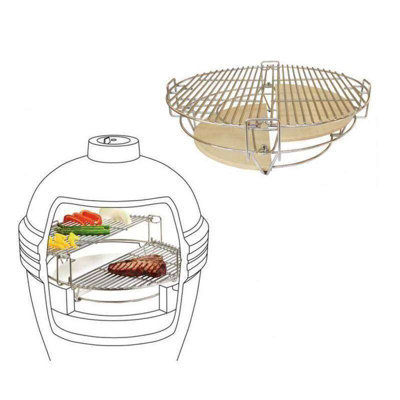 Kamado Bono Two Zone Grilling System 21 Inch Multi Level, Versatile ...