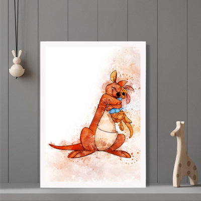 Kanga and Roo Watercolour Winnie the Pooh Poster with Hanger / 33cm ...
