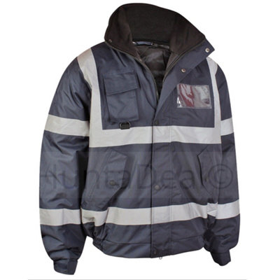 Kapton Hi Viz VIS High Visibility Bomber Contractor Padded Jacket Work ...