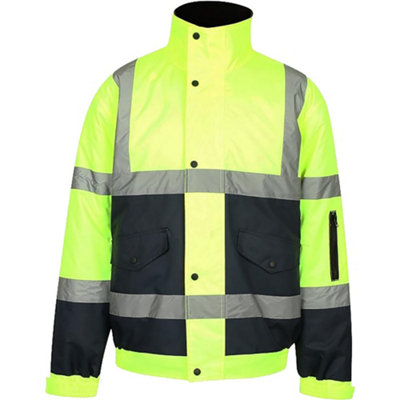 Kapton Hi Viz VIS High Visibility Bomber Contractor Padded Jacket Work ...
