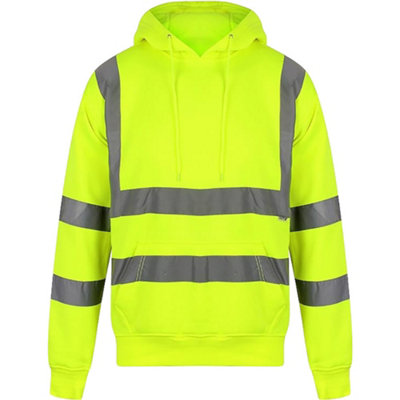 Kapton Hi Viz Vis Hooded Pullover Sweat Shirt Hoodies Band Work Fleece ...