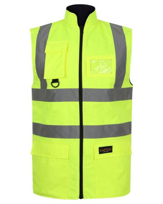 kapton High Vis Body Warmer Gilet Padded Reversible Sleeveless Jacket ...