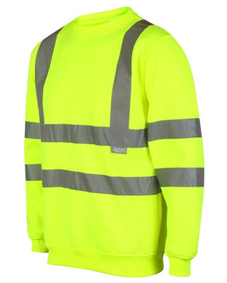 Kapton High Vis Sweatshirt Jumper Reflective Hi Visibility Crew Neck ...