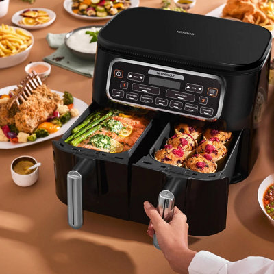 Karaca Air Cook Duo 2-in-1 Air Fryer with Stew Function, 8L, 2500W ...