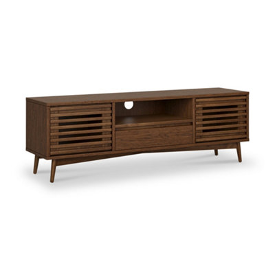 Kari Dark Oak Retro 150cm Wide TV Unit - By Roseland Furniture