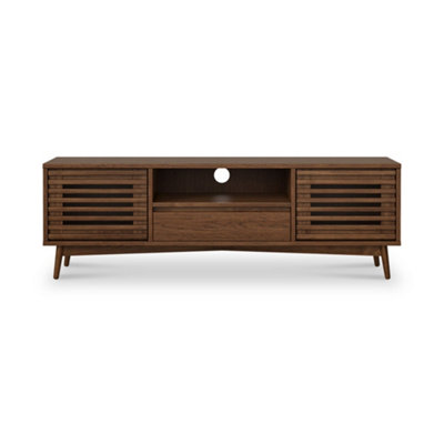 Kari Dark Oak Retro 150cm Wide TV Unit - By Roseland Furniture