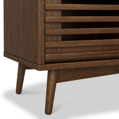 Kari Dark Oak Retro 150cm Wide TV Unit - By Roseland Furniture