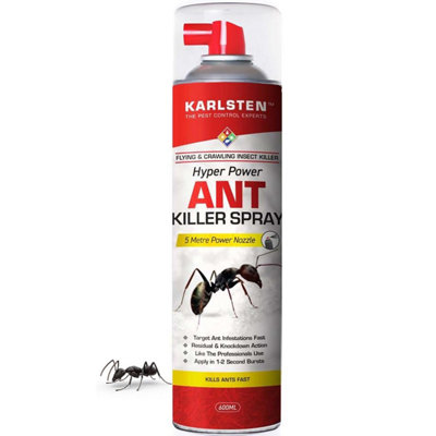 Karlsten Hyper Power Ant Nest Killer Spray 600ml with 5m Power Nozzle ...