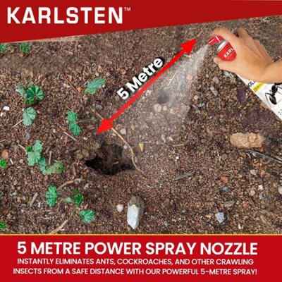 Karlsten Hyper Power Ant Nest Killer Spray 600ml with 5m Power Nozzle ...