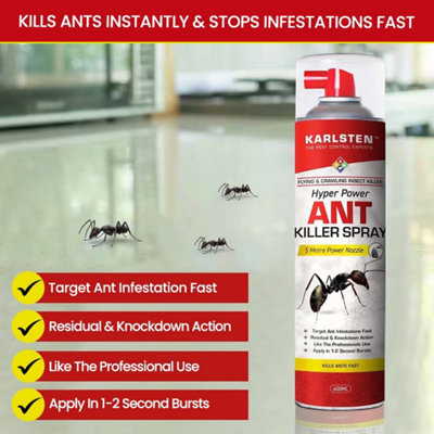 Karlsten Hyper Power Ant Nest Killer Spray 600ml with 5m Power Nozzle ...