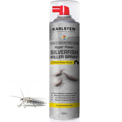 Karlsten Hyper Power Silverfish Killer Spray 600ml Fast-Acting Long ...