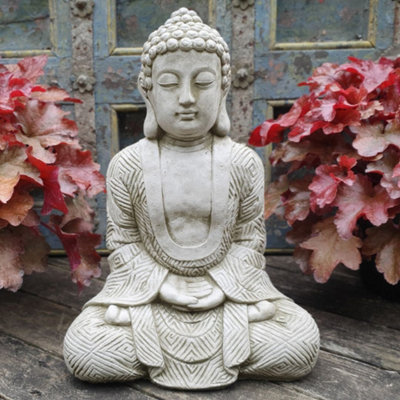 Karma Buddha Stone Statue Monk Oriental Garden Outdoor Decoration ...