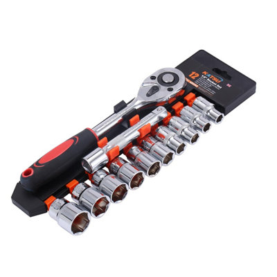 KATSU Socket Set 1/2" 12PC On Plastic Holder